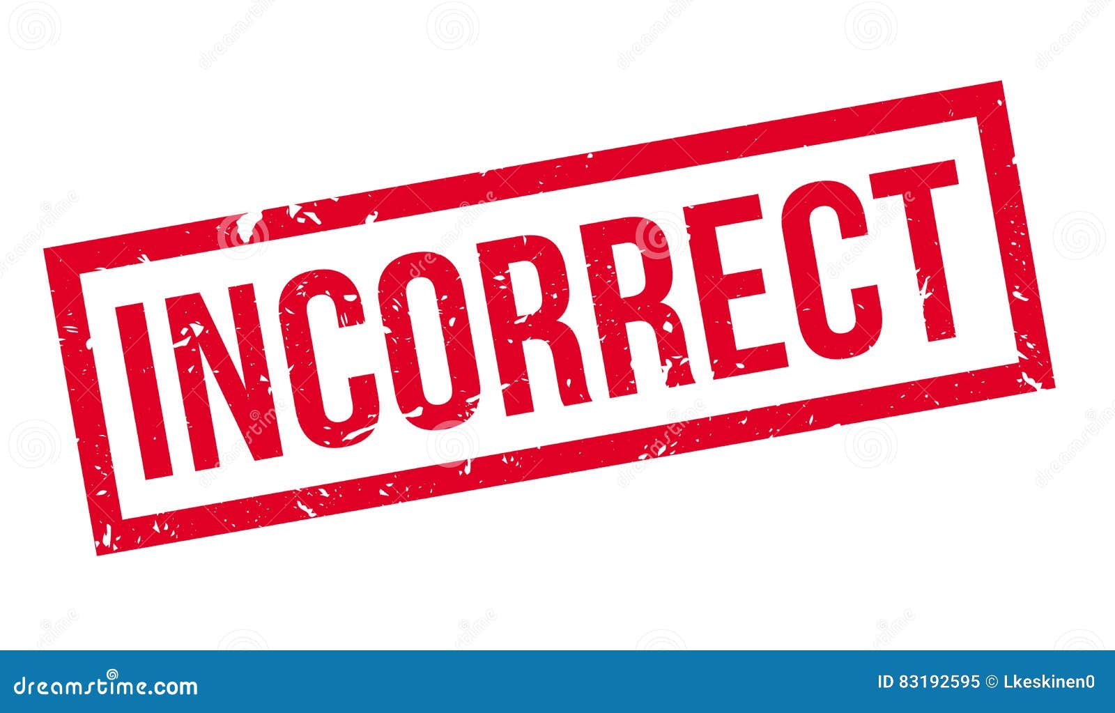 Incorrect rubber stamp stock illustration. Illustration of grungy ...