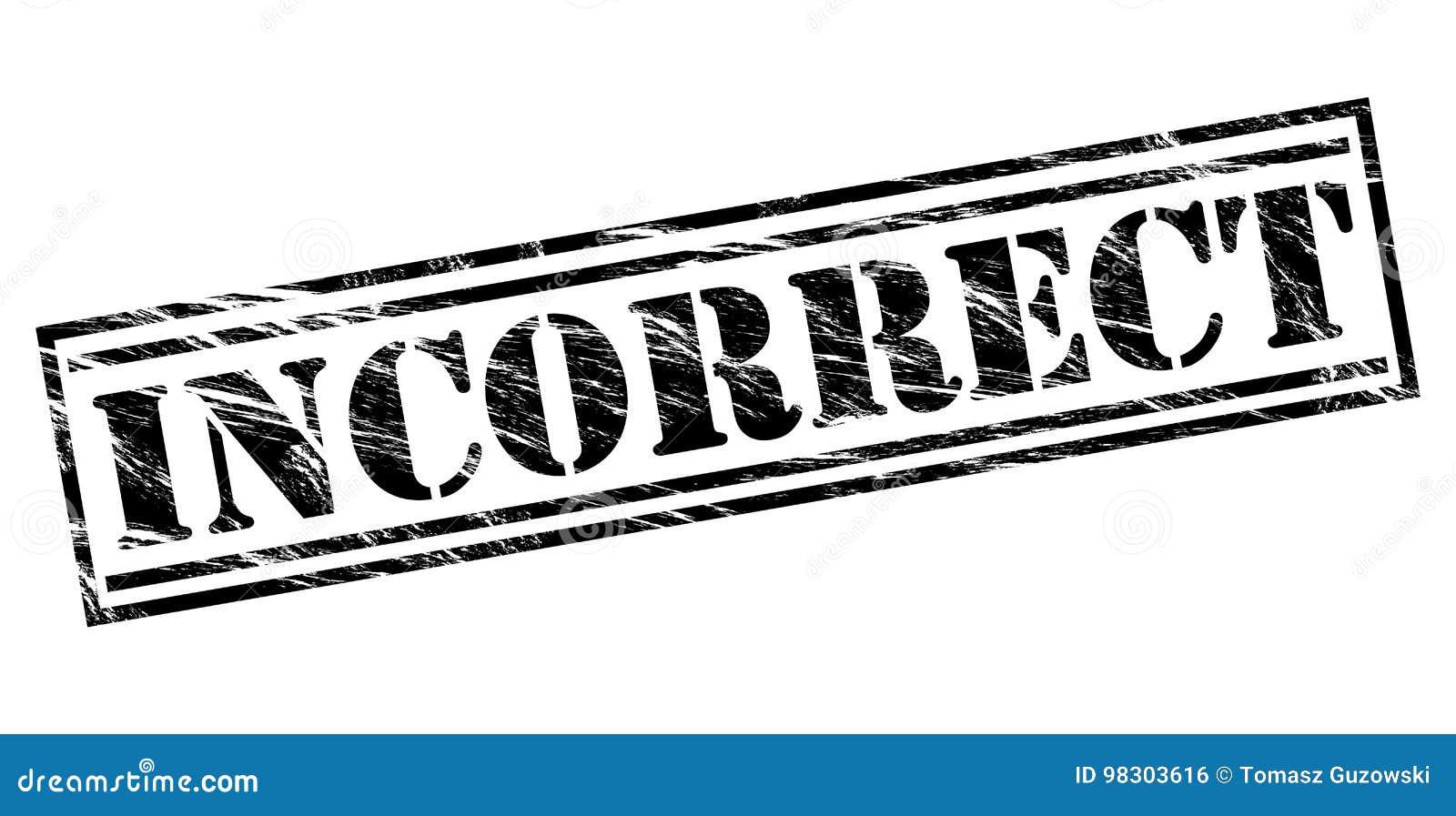 Incorrect black stamp stock illustration. Illustration of watermark ...