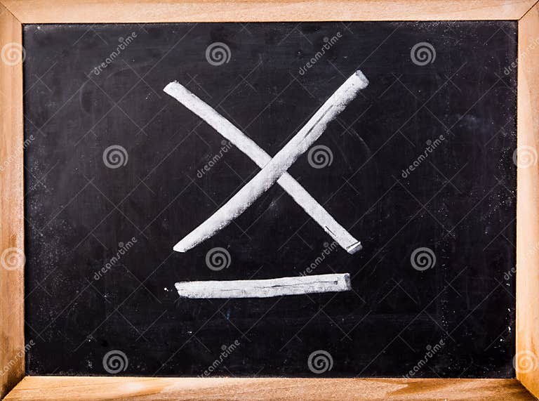 Incorrect Symbol on Blackboard Stock Photo - Image of blackboard, agree ...