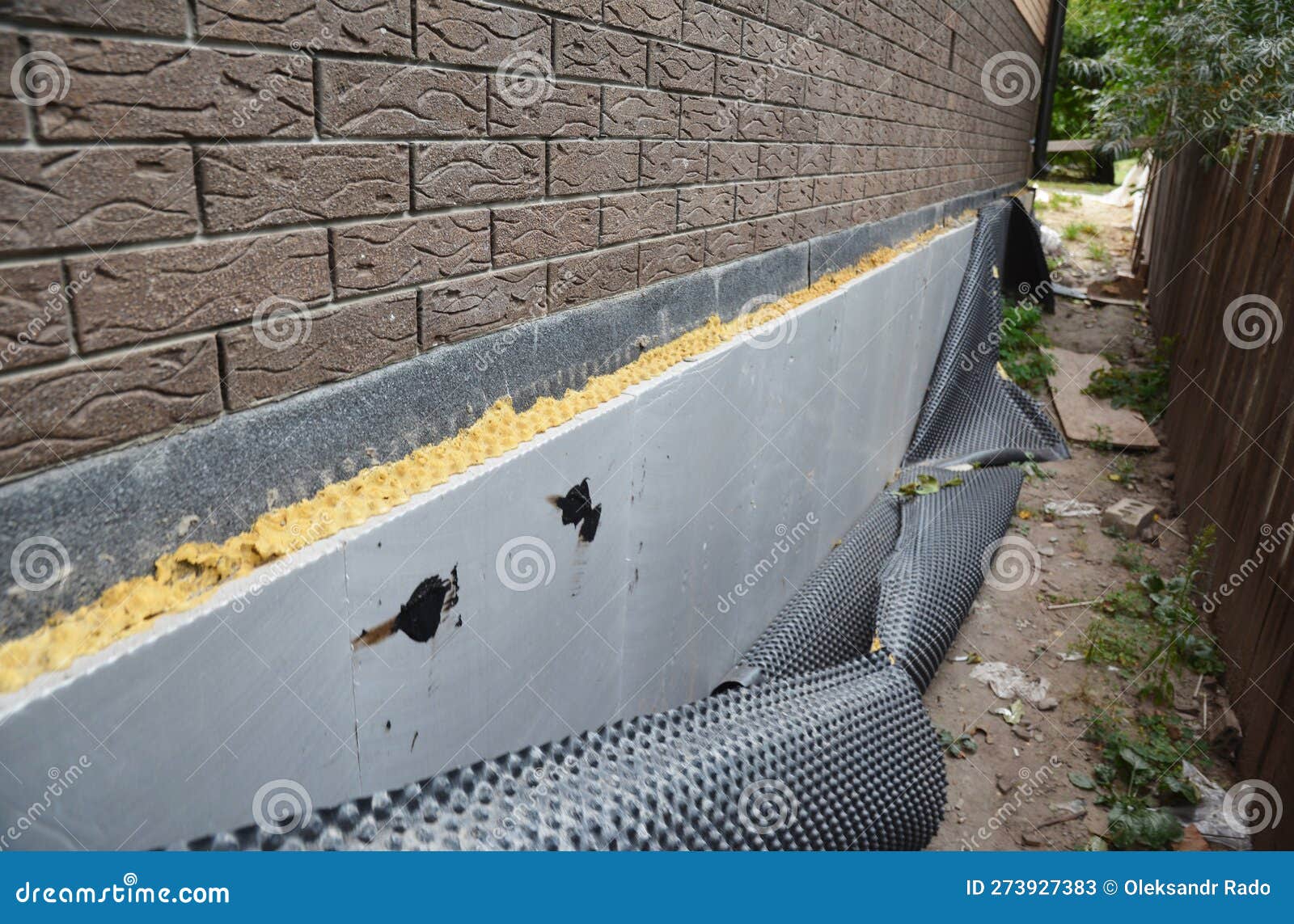 Incorrect Waterproofing on the Insulated House Foundation. Poor ...