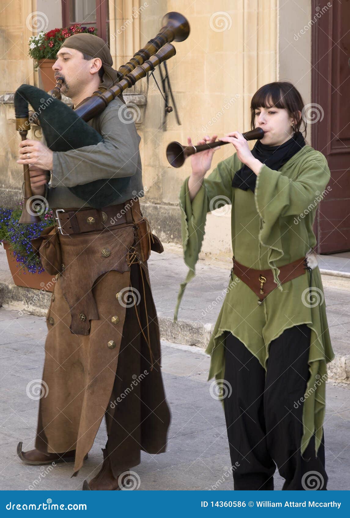 A Medieval Band Playing Wood Instruments Editorial Image ...