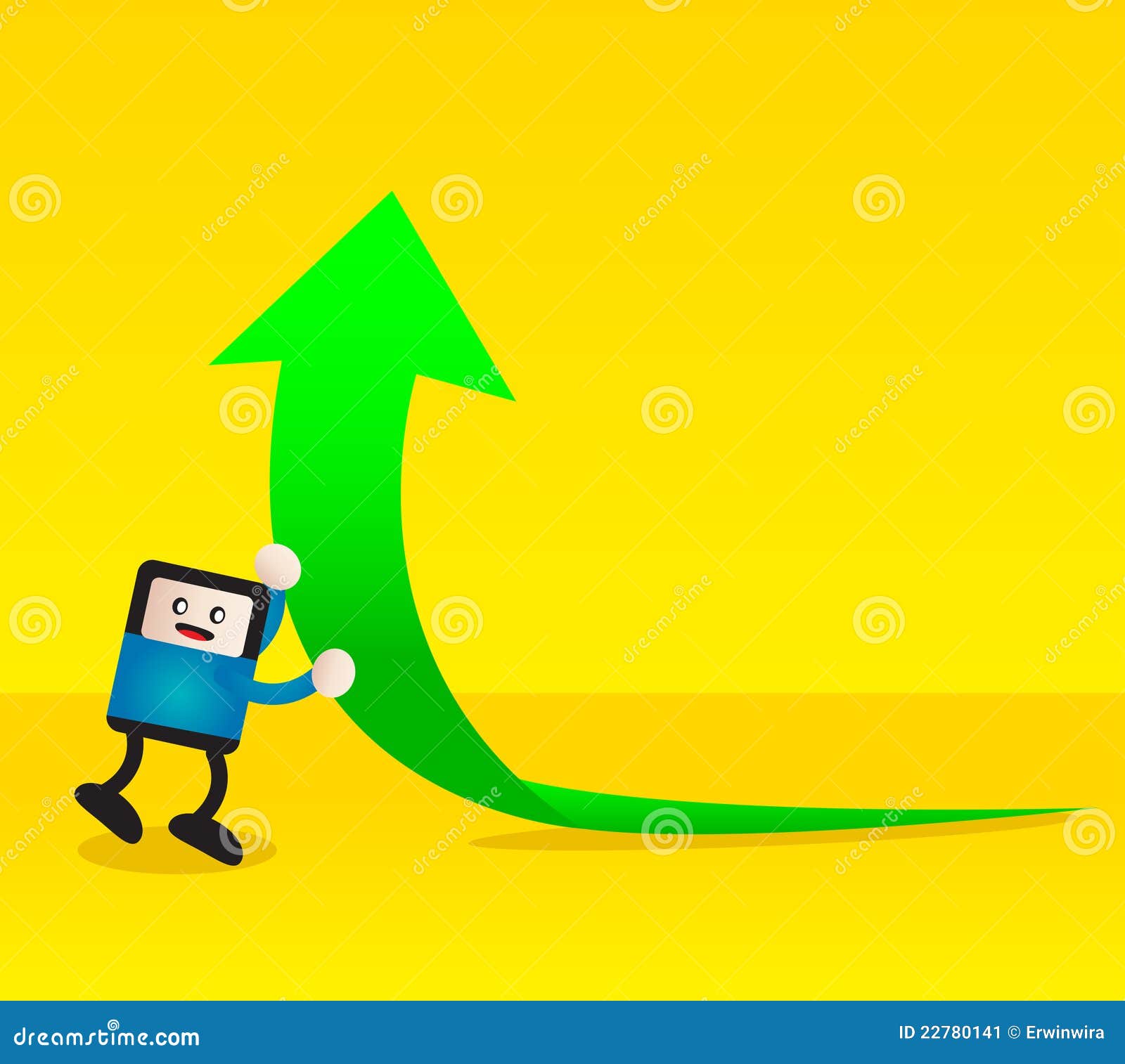 Increase stock vector. Illustration of data, green, cartoon - 22780141