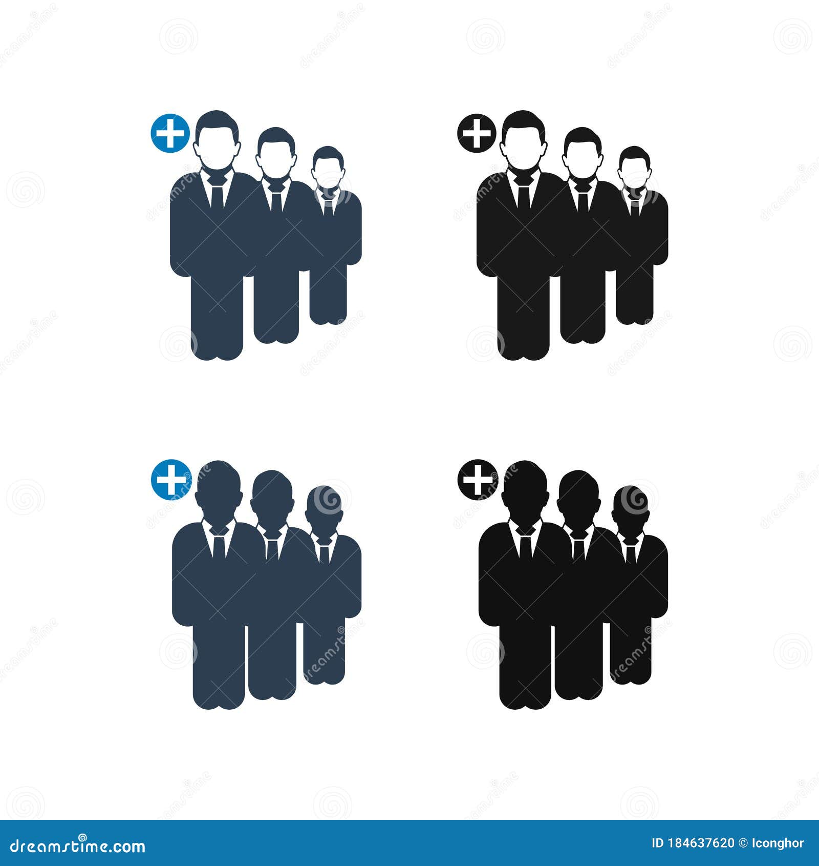 Increase, Add User Icon Set. Stock Vector - Illustration of member ...
