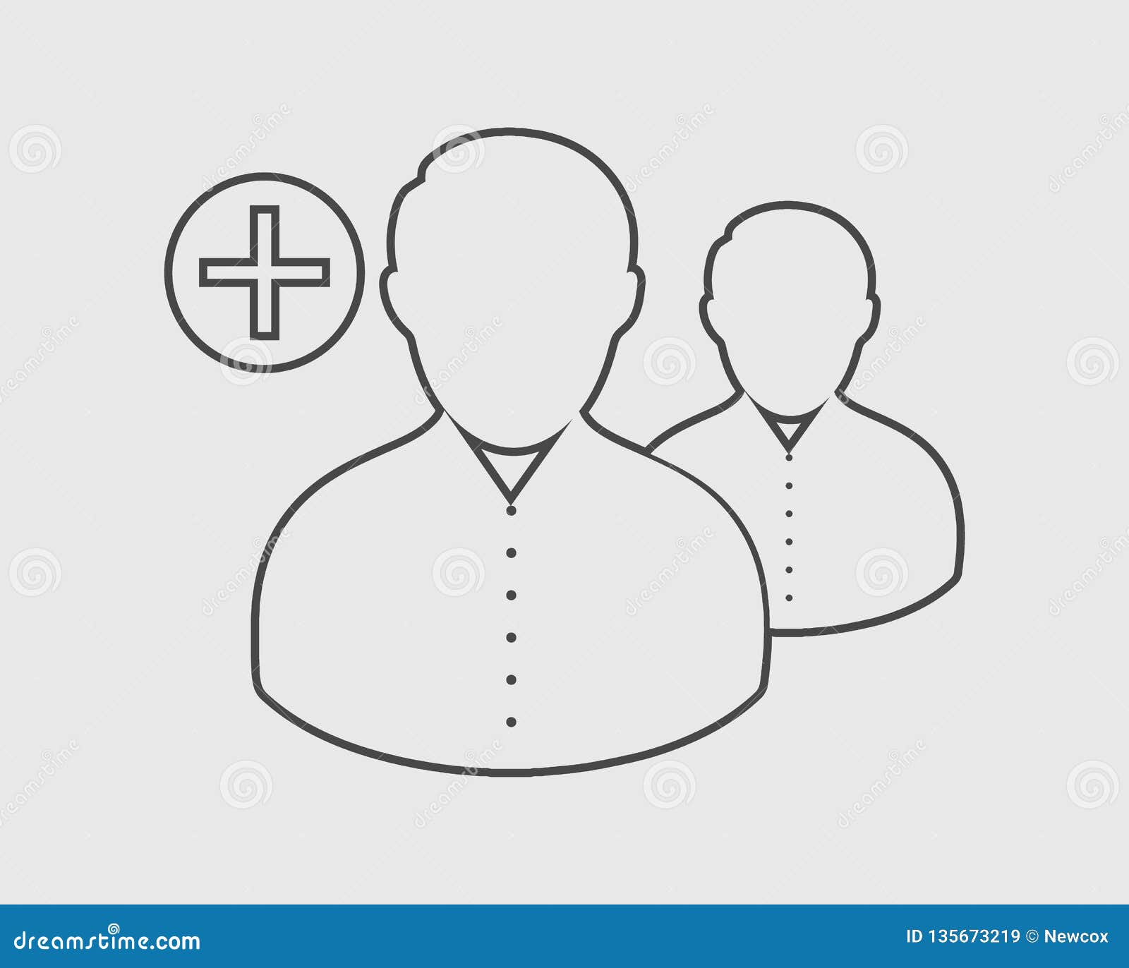Increase or Add Users Line Icon Stock Vector - Illustration of ...