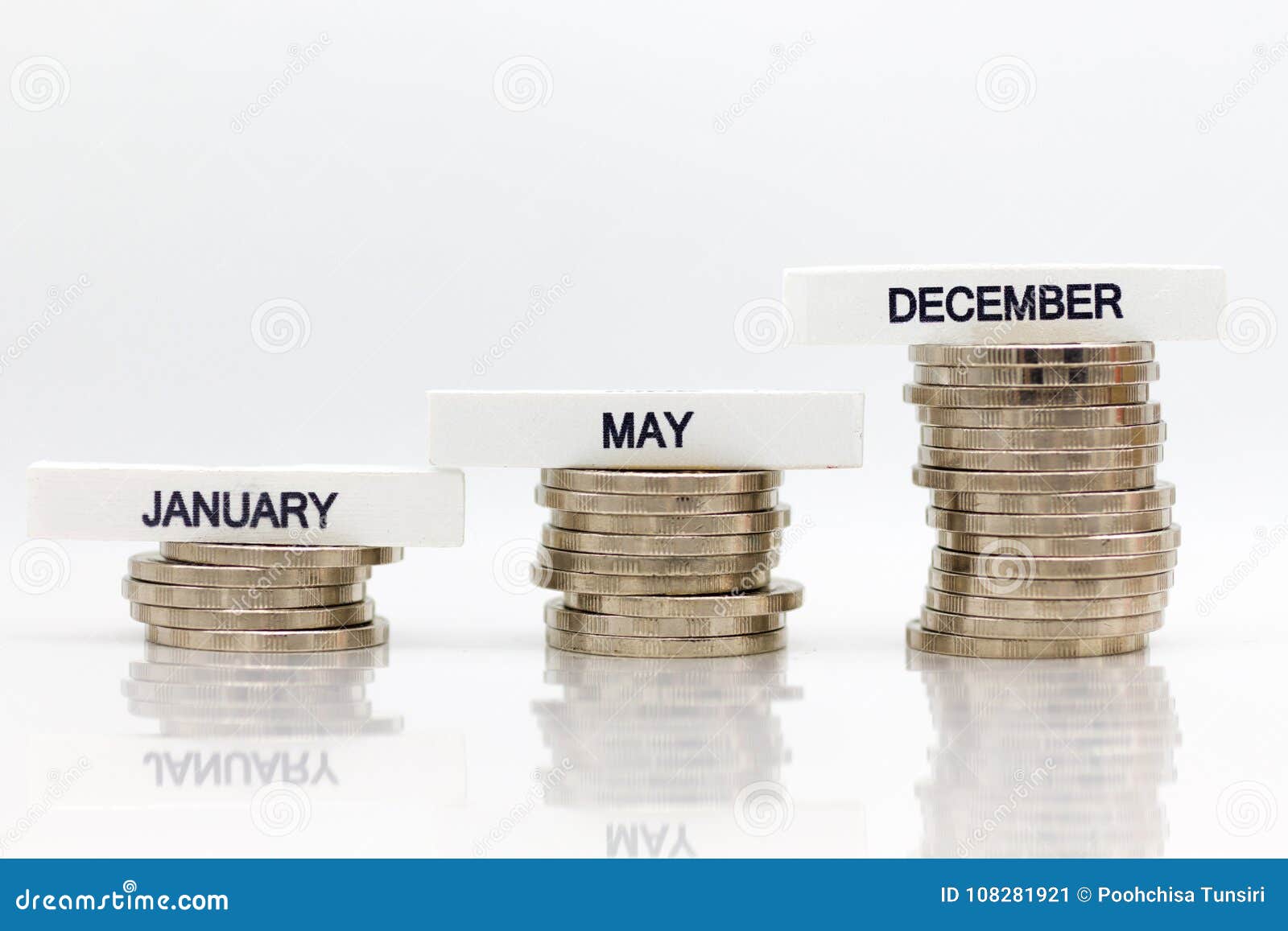 The Increase in the Amount Each Month. Image Use for Savings that ...