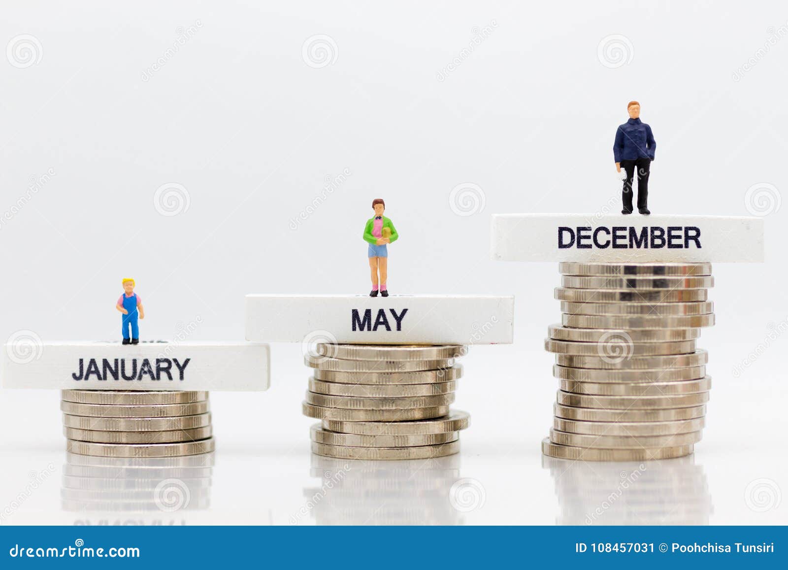 The Increase in the Amount Each Month. Image Use for Savings that ...