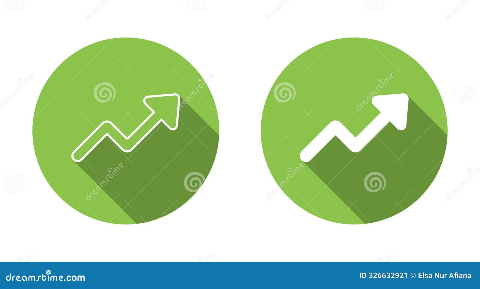Increase Arrow Icon with Long Shadow. Zigzag Up Arrows Concept Stock Illustration - Illustration ...
