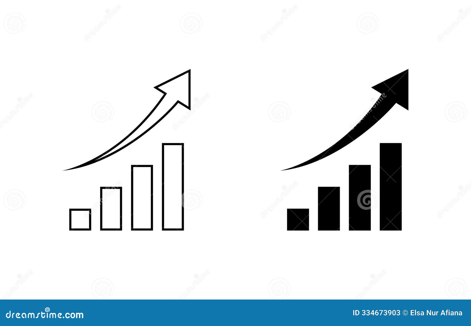 Increase Bar Chart Icon Generic Style. Growing Graph Arrow Concept ...