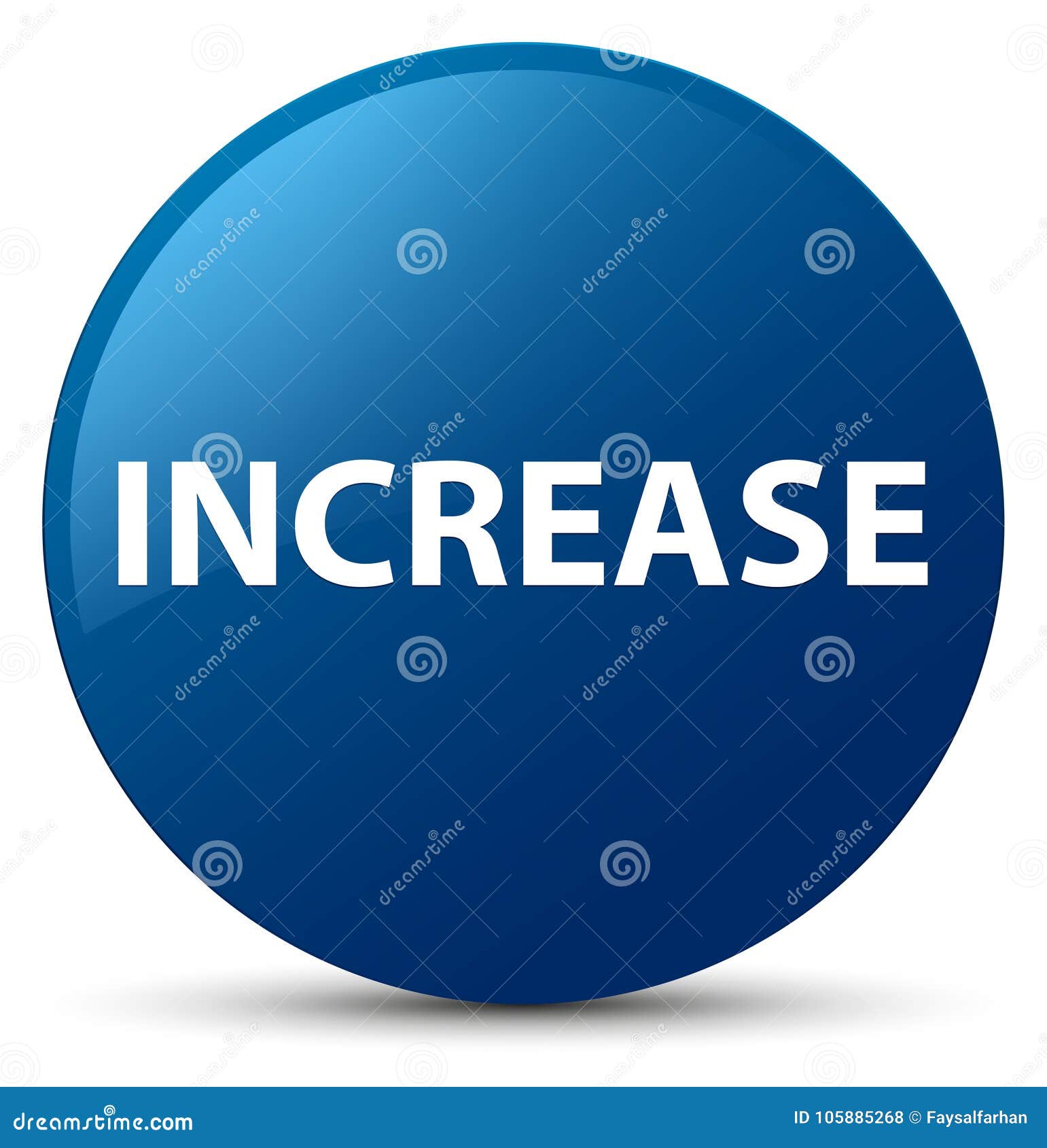 Increase blue round button stock illustration. Illustration of button ...