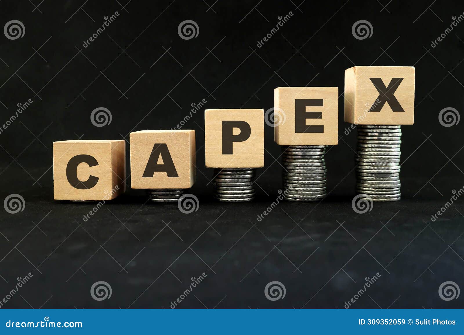 Increase in Capex or Capital Expenditure Concept. Wooden Blocks with ...