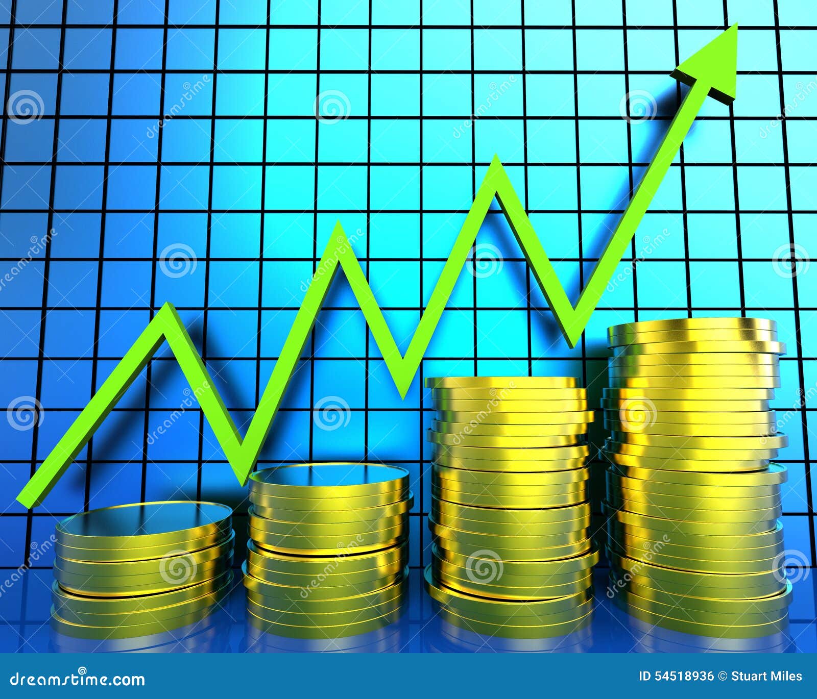 Increase Cash Graph Means Financial Report and Advance Stock ...