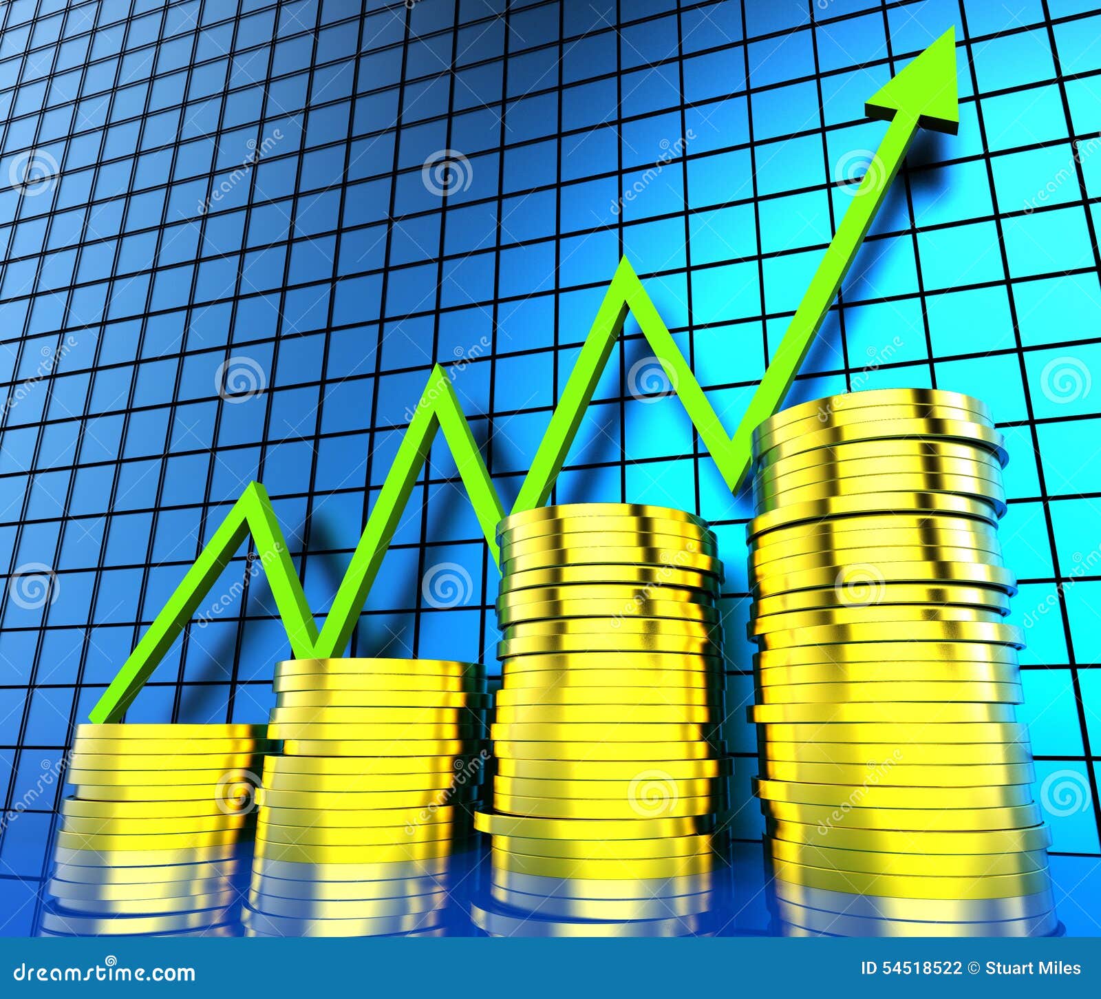 Increase Cash Graph Shows Financial Report and Analysis Stock ...