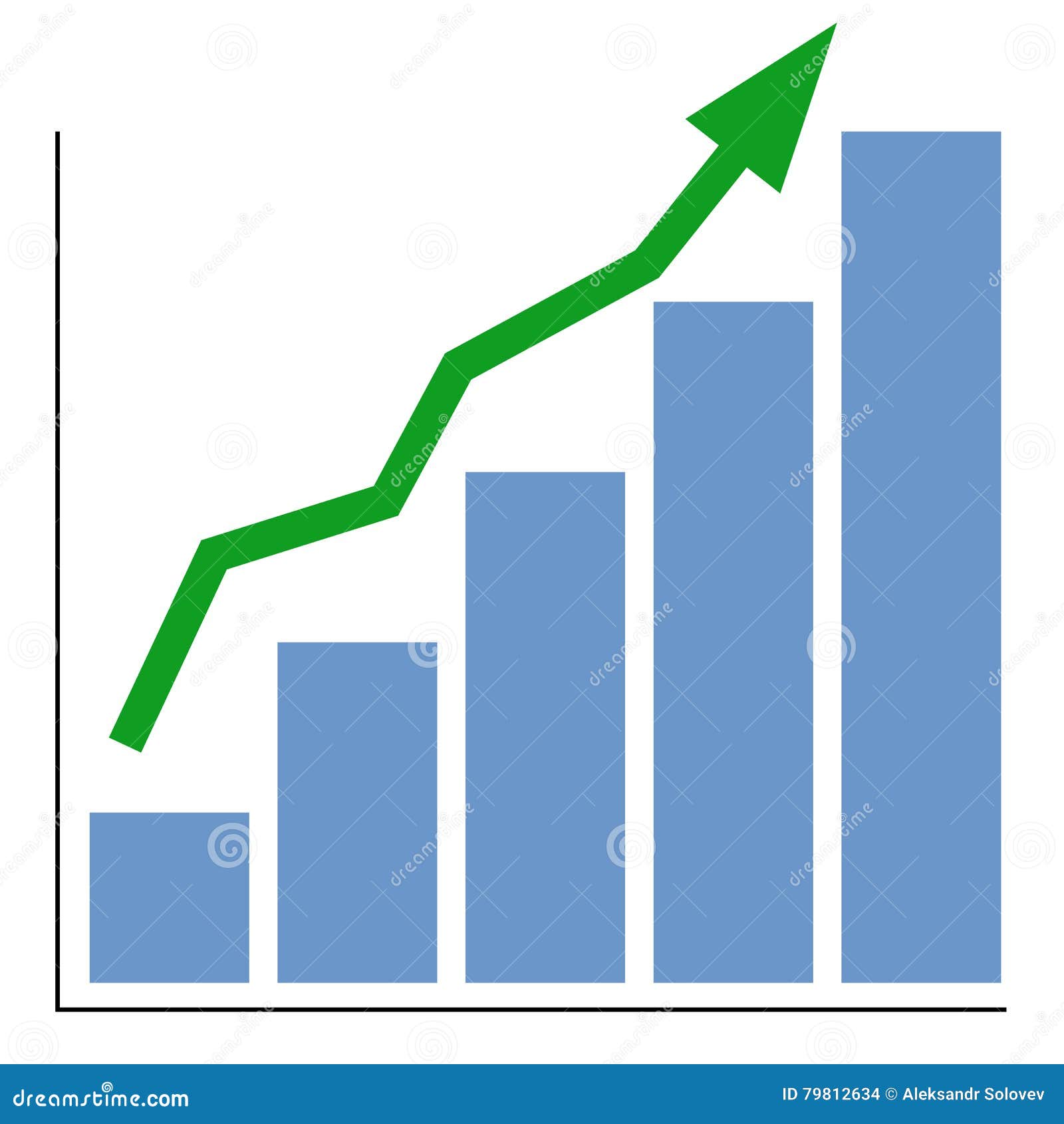 Increase chart stock vector. Illustration of money, diagram - 79812634