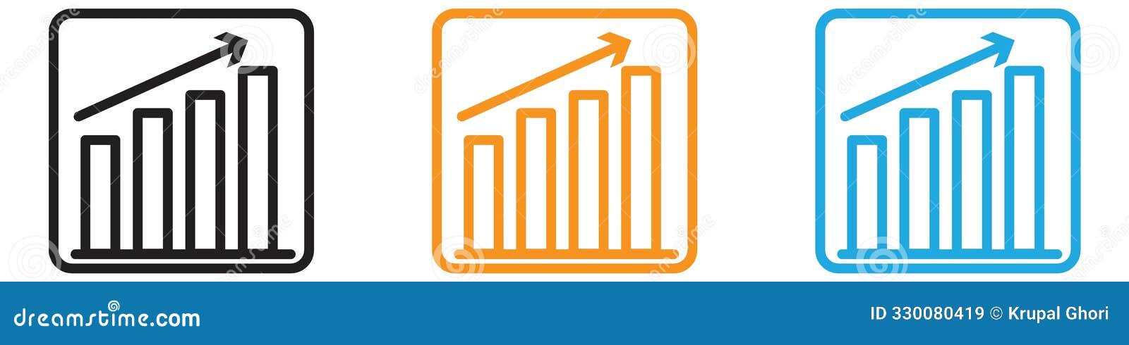 Increase Chart Vector Logo Set Collection for Web App Ui Stock ...