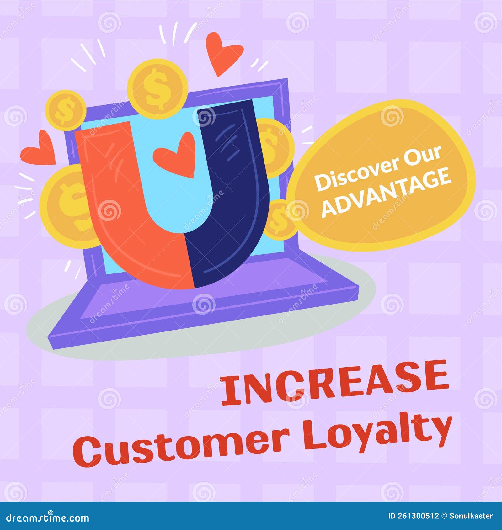 Increase Customer Loyalty, Discover Advantages Stock Vector ...