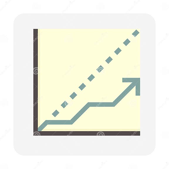 Benchmark and Increasing Graph or Chart Vector Icon Design with Up Arrow. 48x48 Pixel Perfect ...