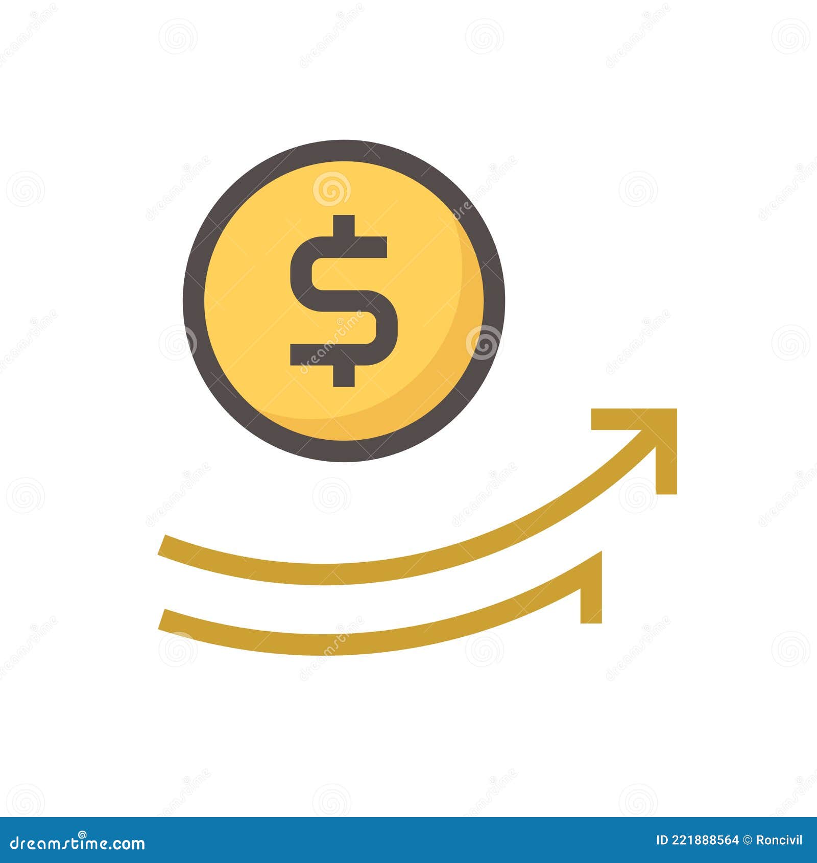 Money Coin Increase Vector Design, 48x48 Pixel Perfect and Editable ...