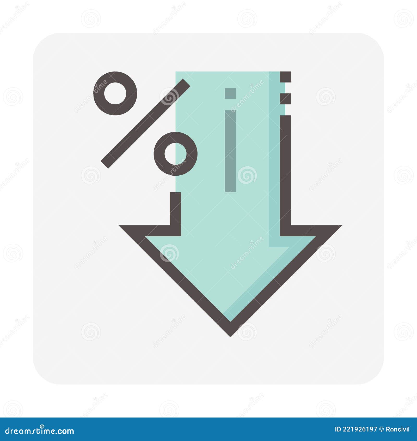 Percent Decrease Vector Design, 48x48 Pixel Perfect and Editable Stroke Stock Vector ...