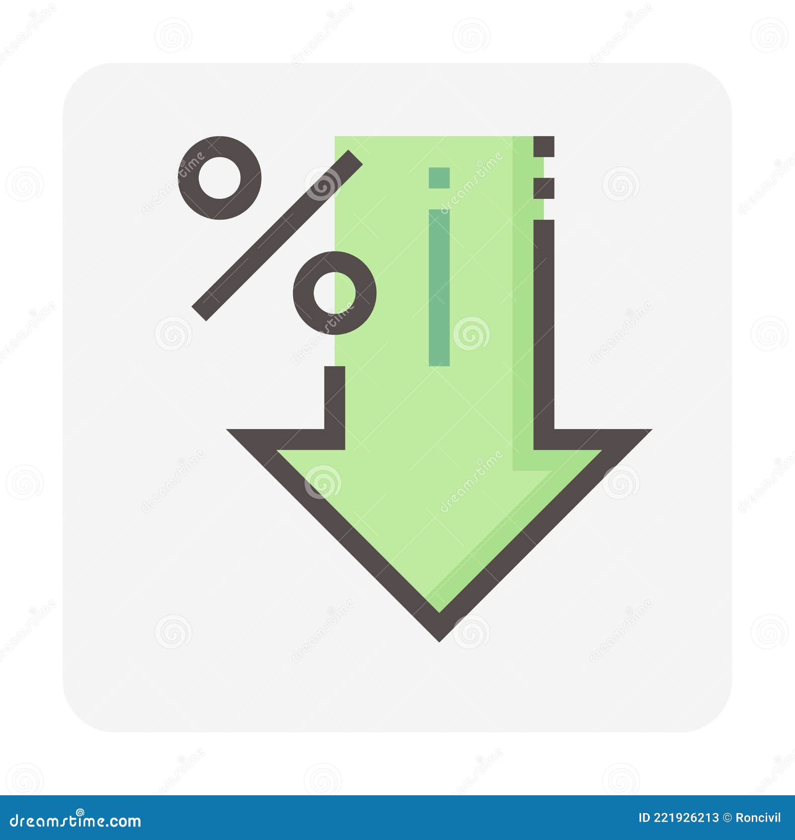 Percent Decrease Vector Design, 48x48 Pixel Perfect and Editable Stroke Stock Vector ...