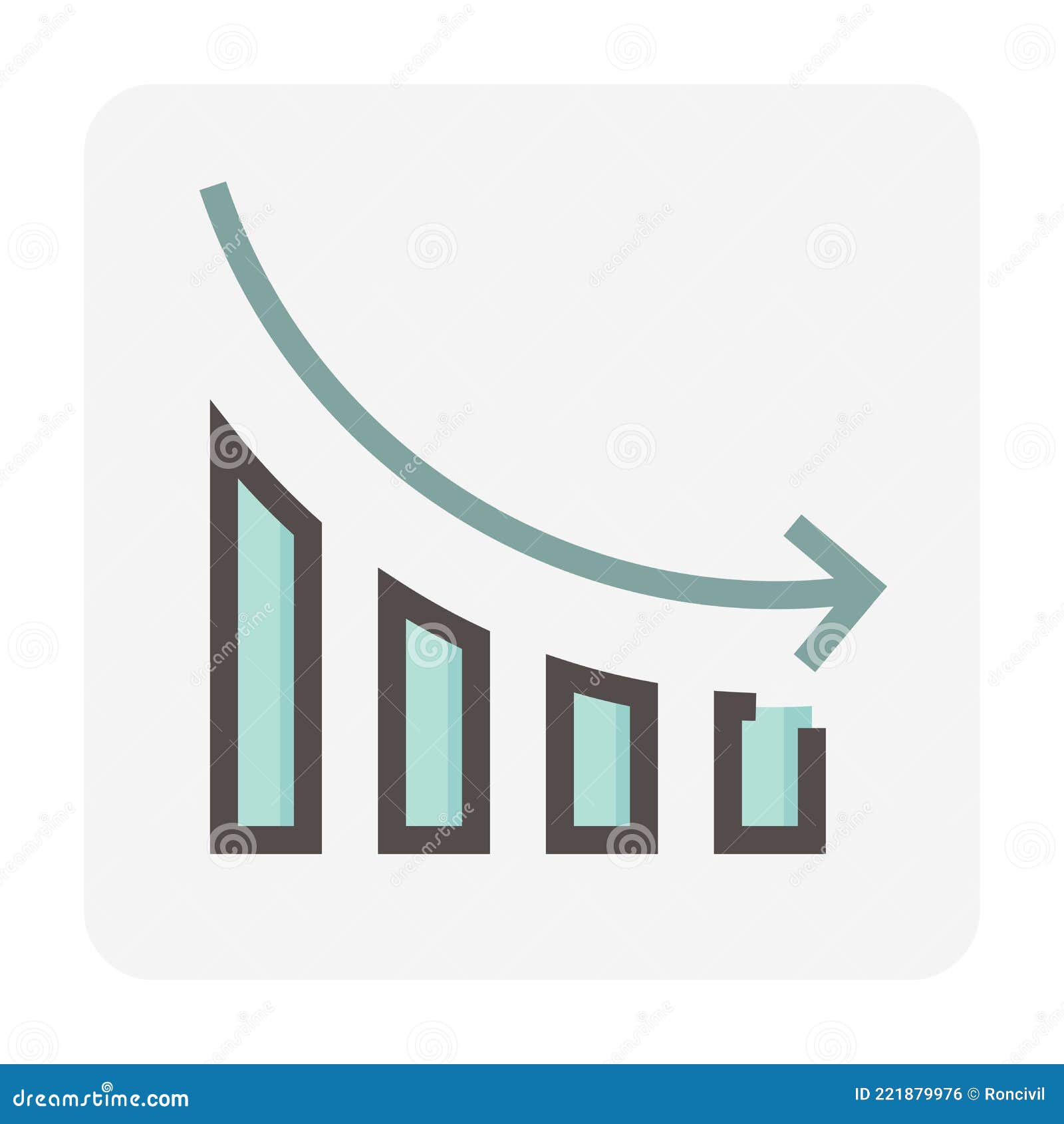 Graph Of Of Decreasing Level Of Income, Taxes. Vector Illustration In ...