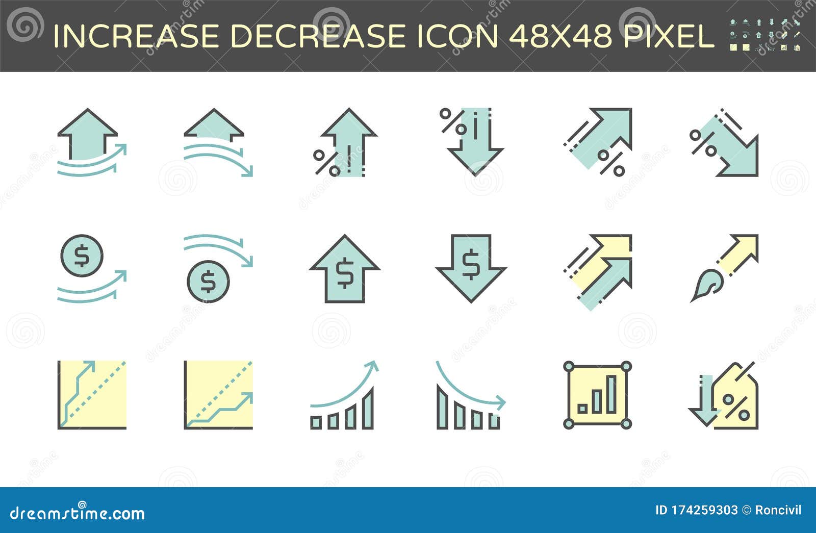 Increase decrease icon stock vector. Illustration of crisis - 174259303