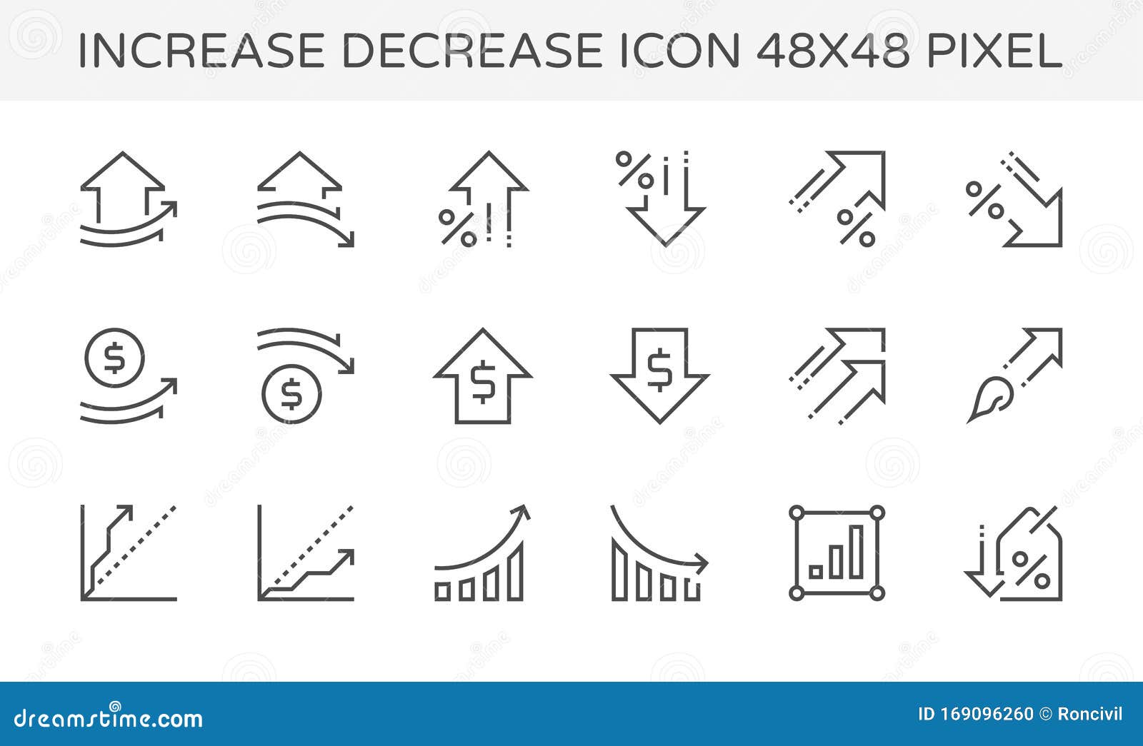 Increase decrease icon stock vector. Illustration of graph - 169096260
