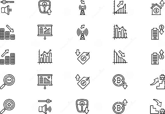 Increase and Decrease Icons Collection is a Vector Illustration with ...