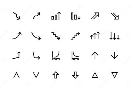 Increase and Decrease Line Icons. Growth and Fall Symbols for Web Page ...