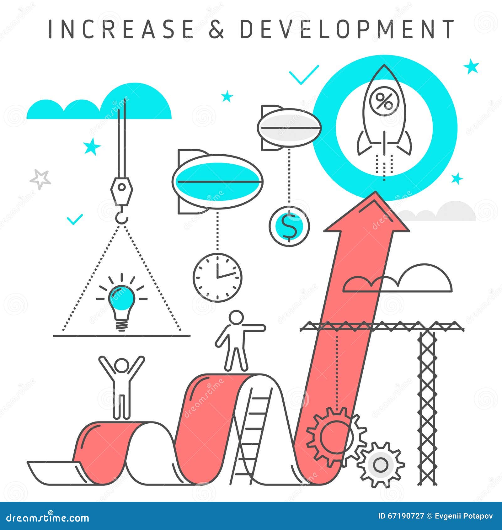 Increase and Development stock vector. Illustration of development ...