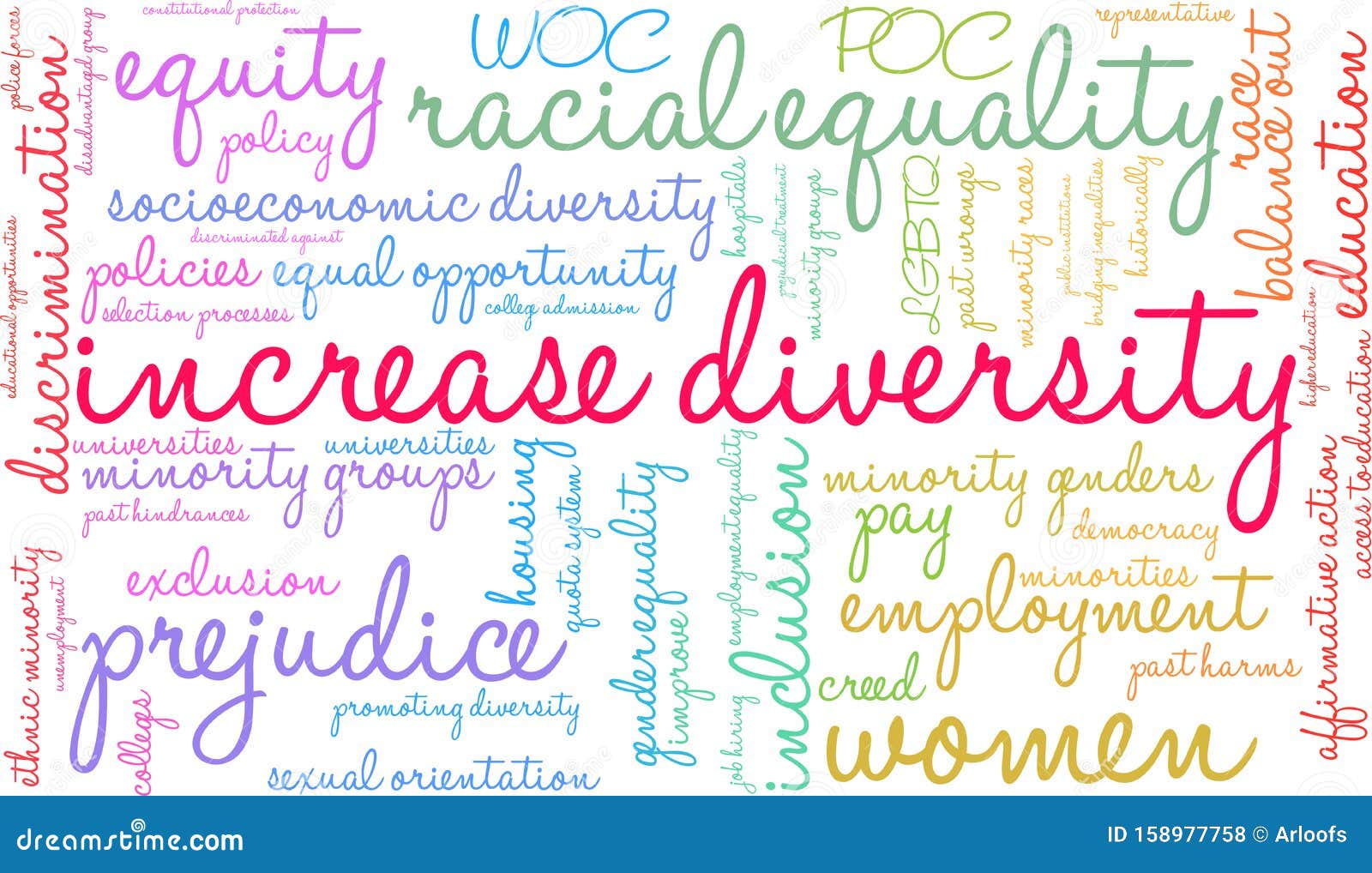 Increase Diversity Word Cloud Stock Vector - Illustration of creed ...