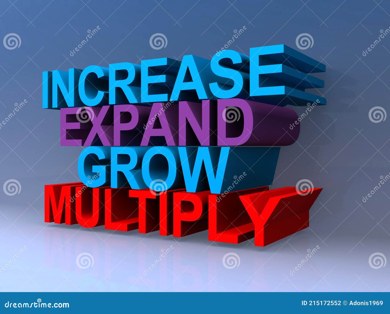 Increase Expand Grow Multiply on Blue Stock Illustration - Illustration ...