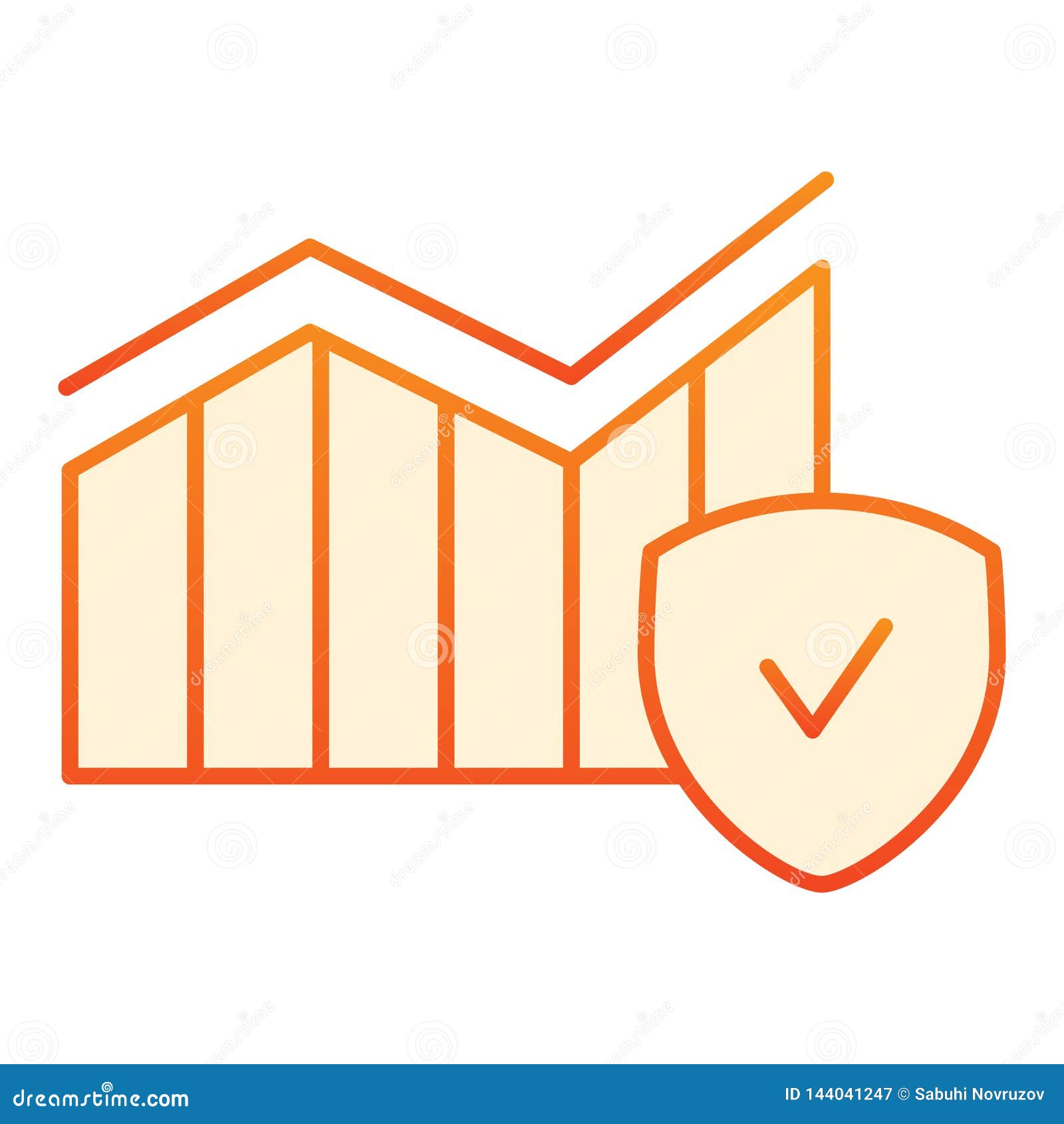 Increase Flat Icon. Growing Graph Orange Icons in Trendy Flat Style ...