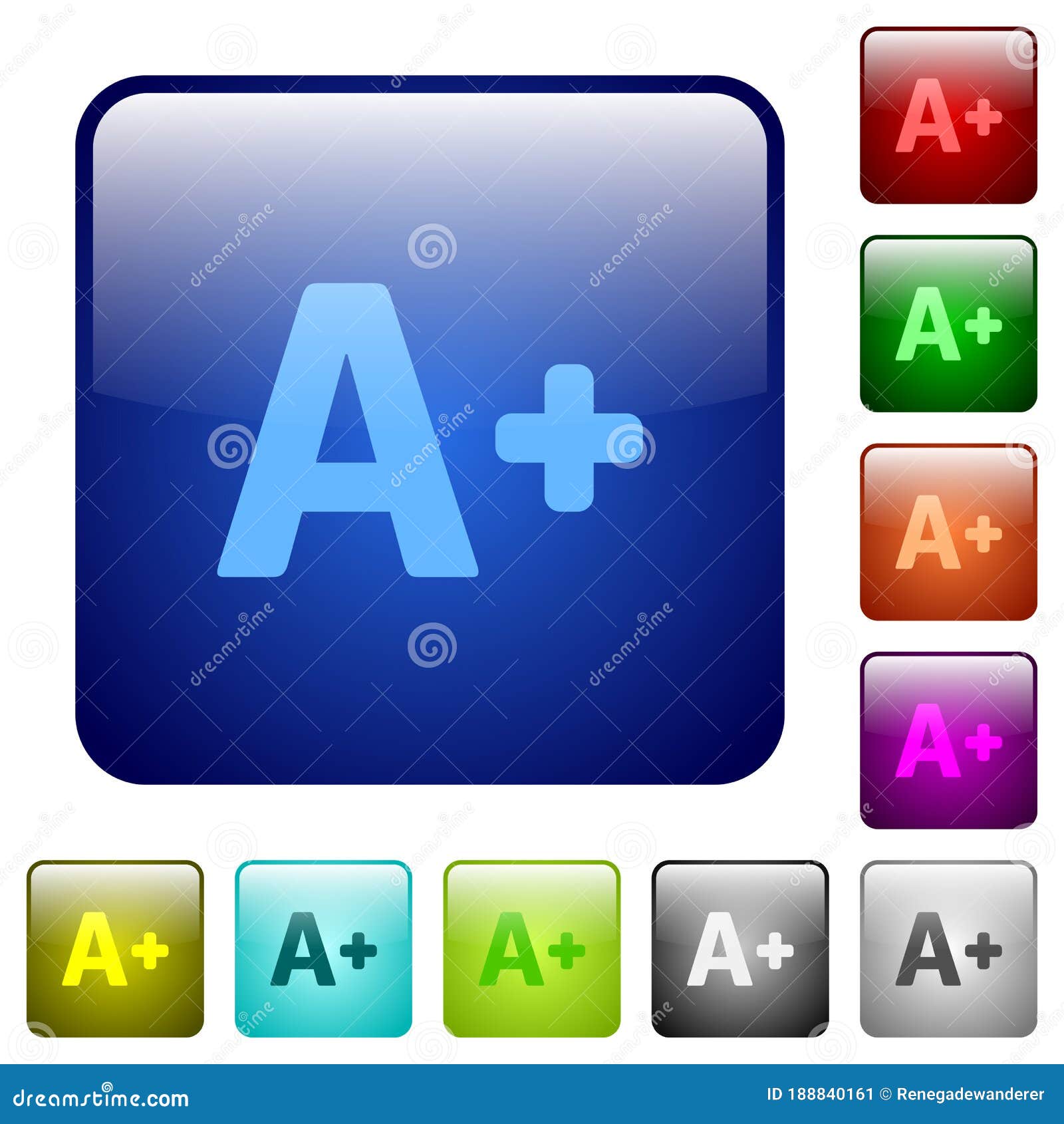 Increase Font Size Color Square Buttons Stock Vector - Illustration of ...