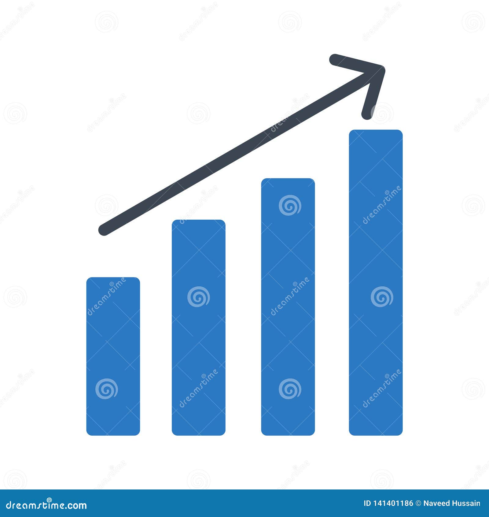 Increase Glyph Color Flat Vector Icon Stock Vector - Illustration of ...