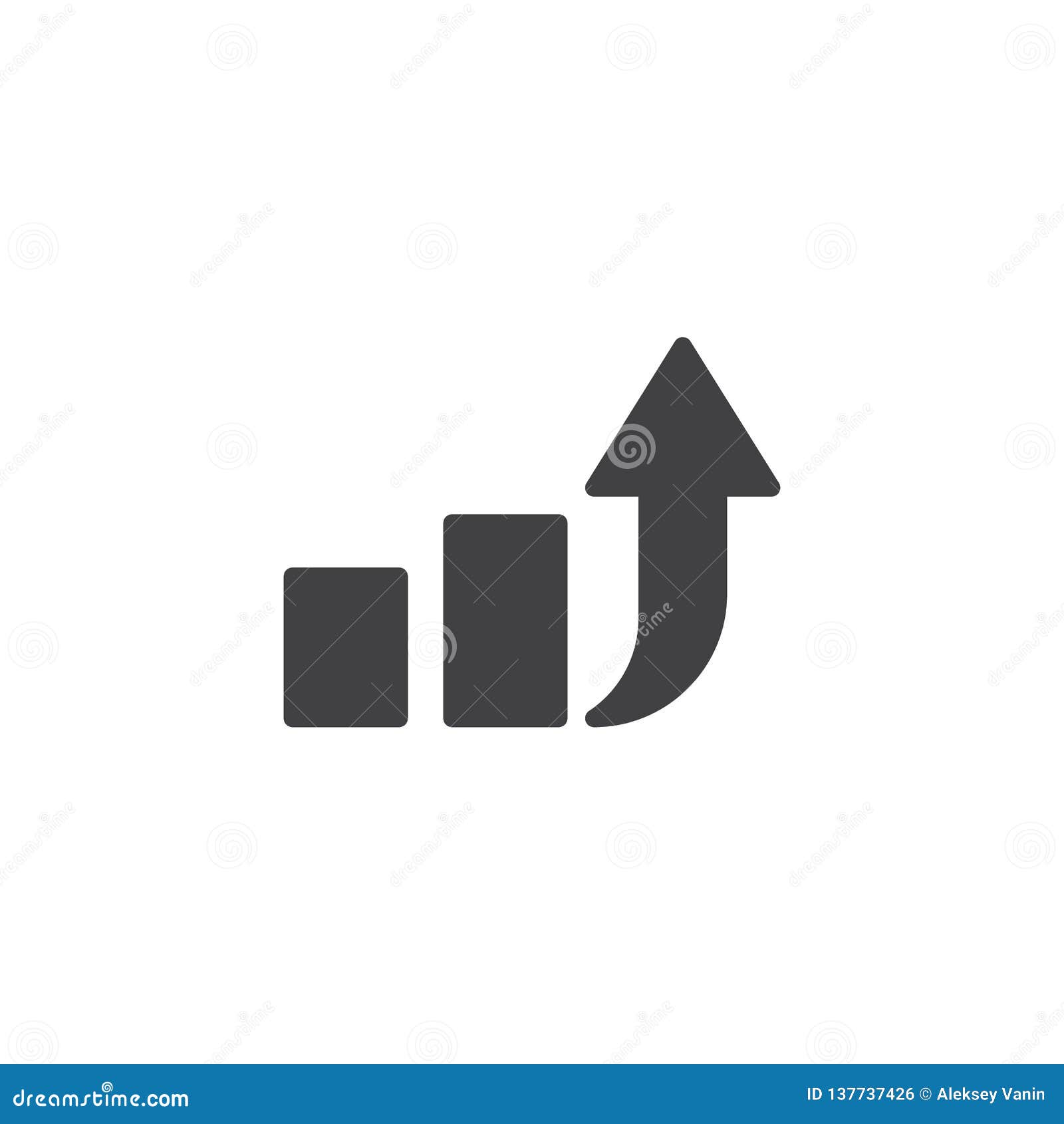 Increase Graph Arrow Vector Icon Stock Vector - Illustration of graph ...