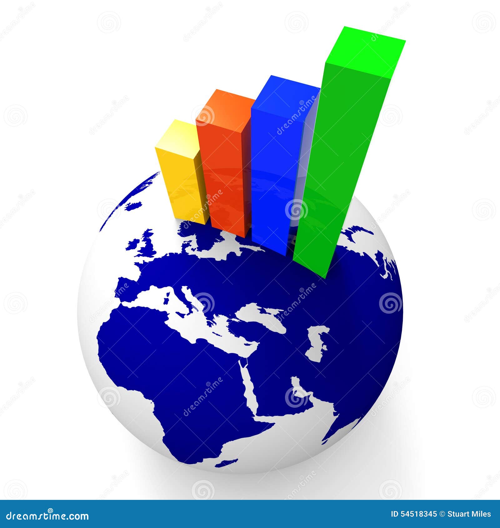 Increase Graph Worldwide Shows Graphics Globe and Statistic Stock ...