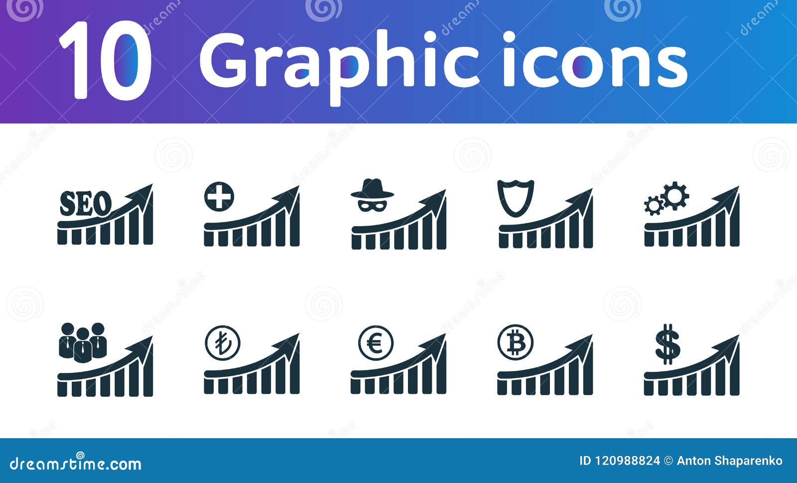 Increase Graphic Icons Set. UI and UX. Premium Quality Symbol ...