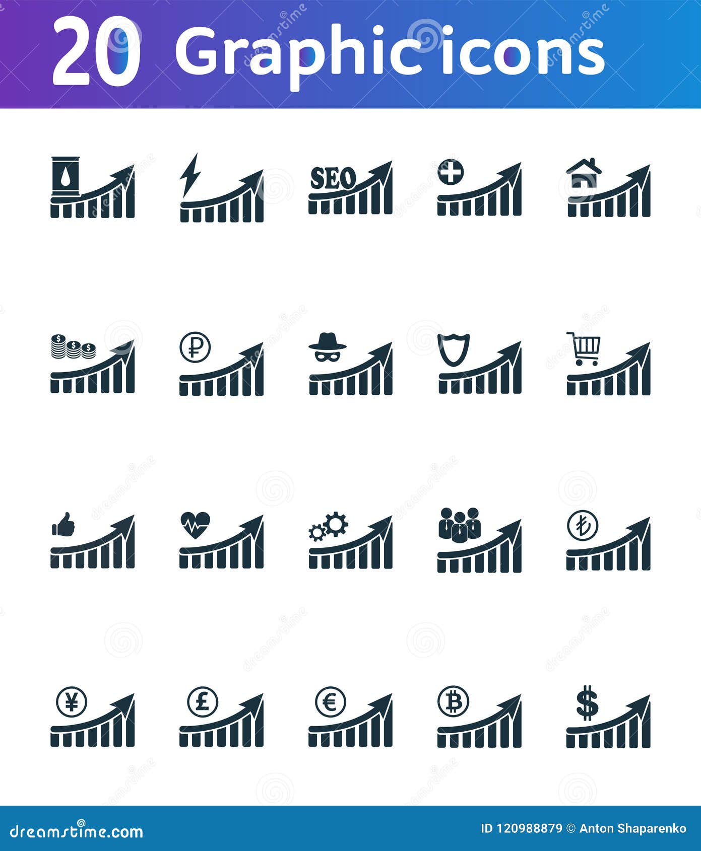 Increase Graphic Icons Set. UI and UX. Premium Quality Symbol ...