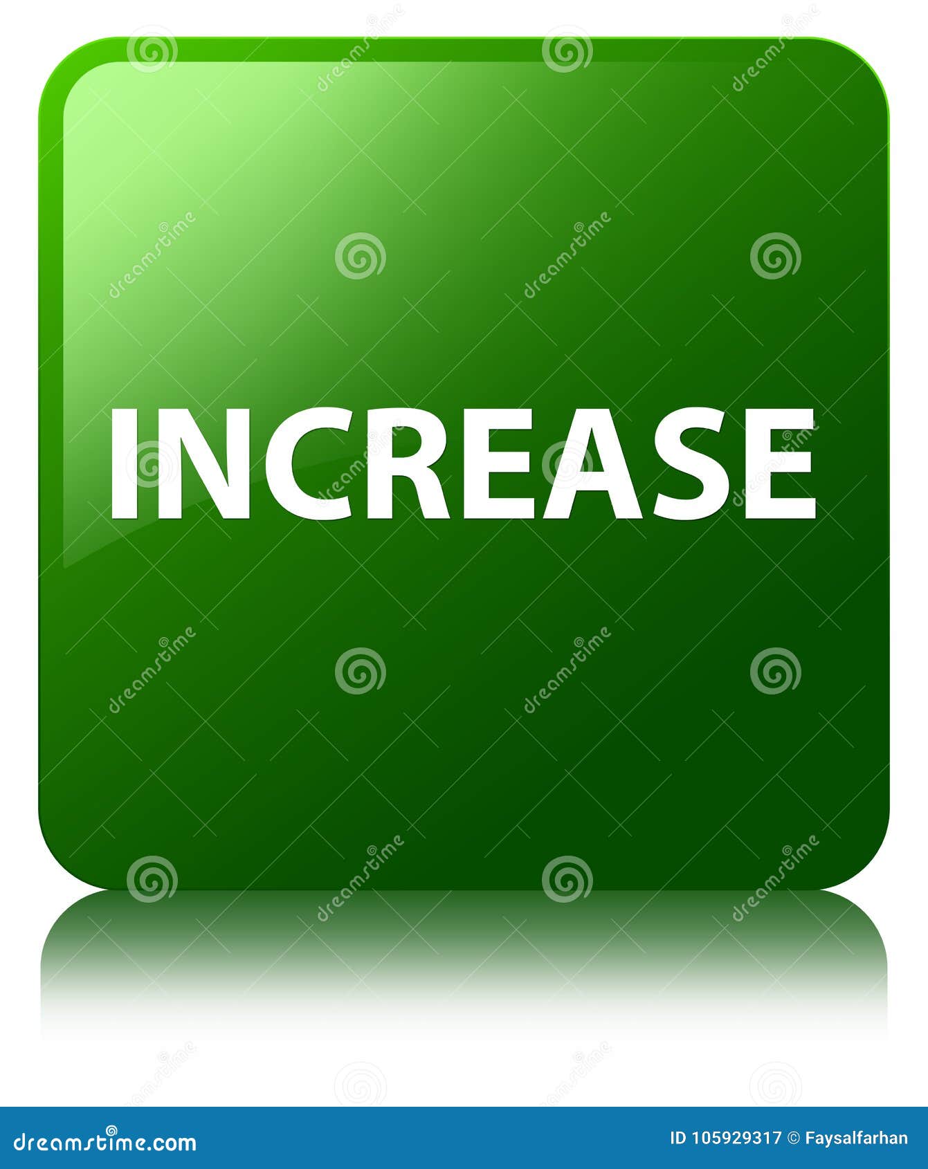 Increase Green Square Button Stock Illustration - Illustration of ...