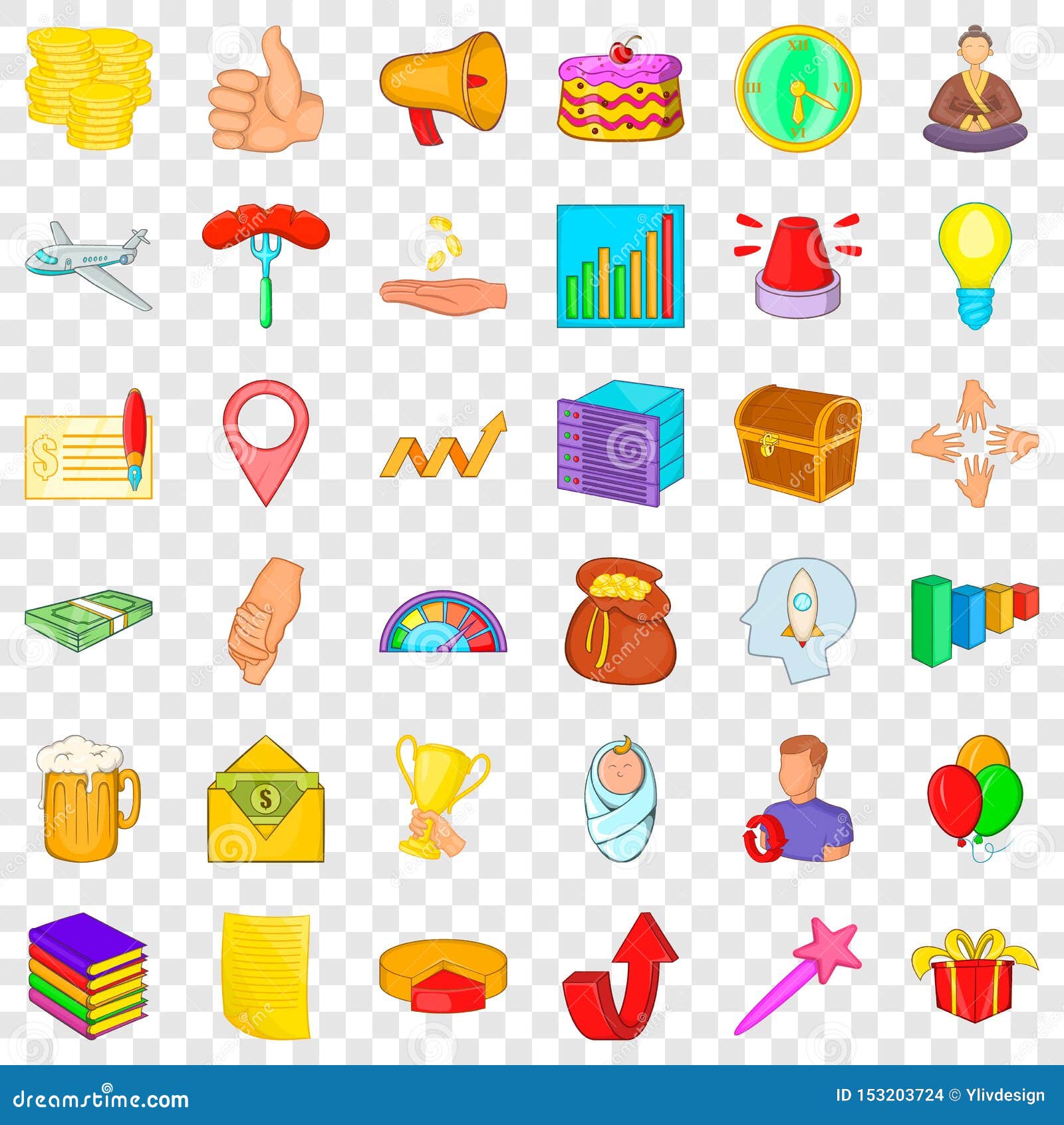 Increase Icons Set, Cartoon Style Stock Vector - Illustration of hand ...