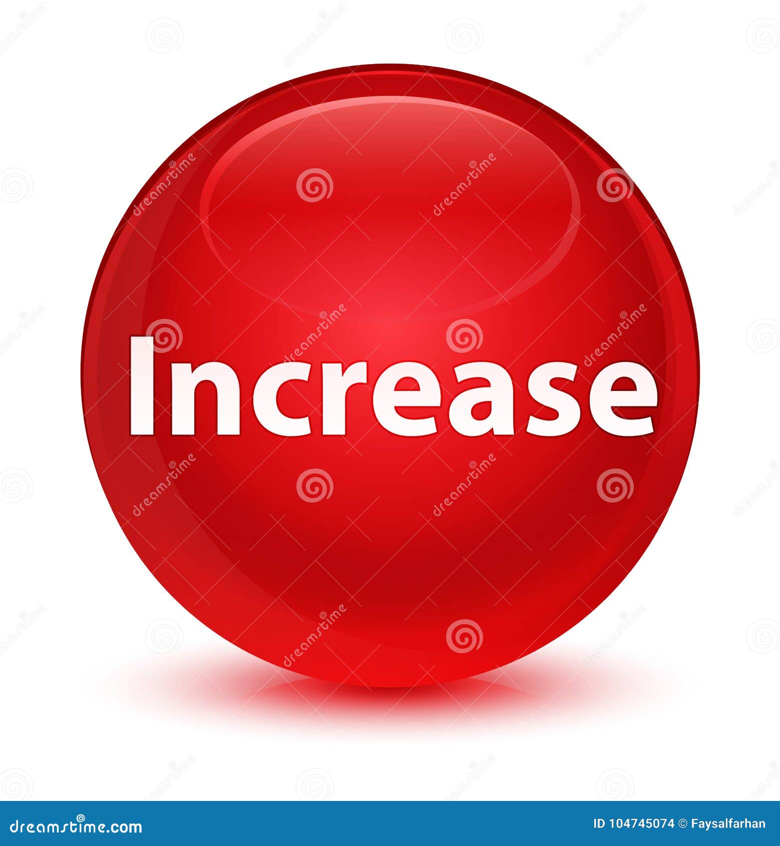 Increase Glassy Red Round Button Stock Illustration - Illustration of ...