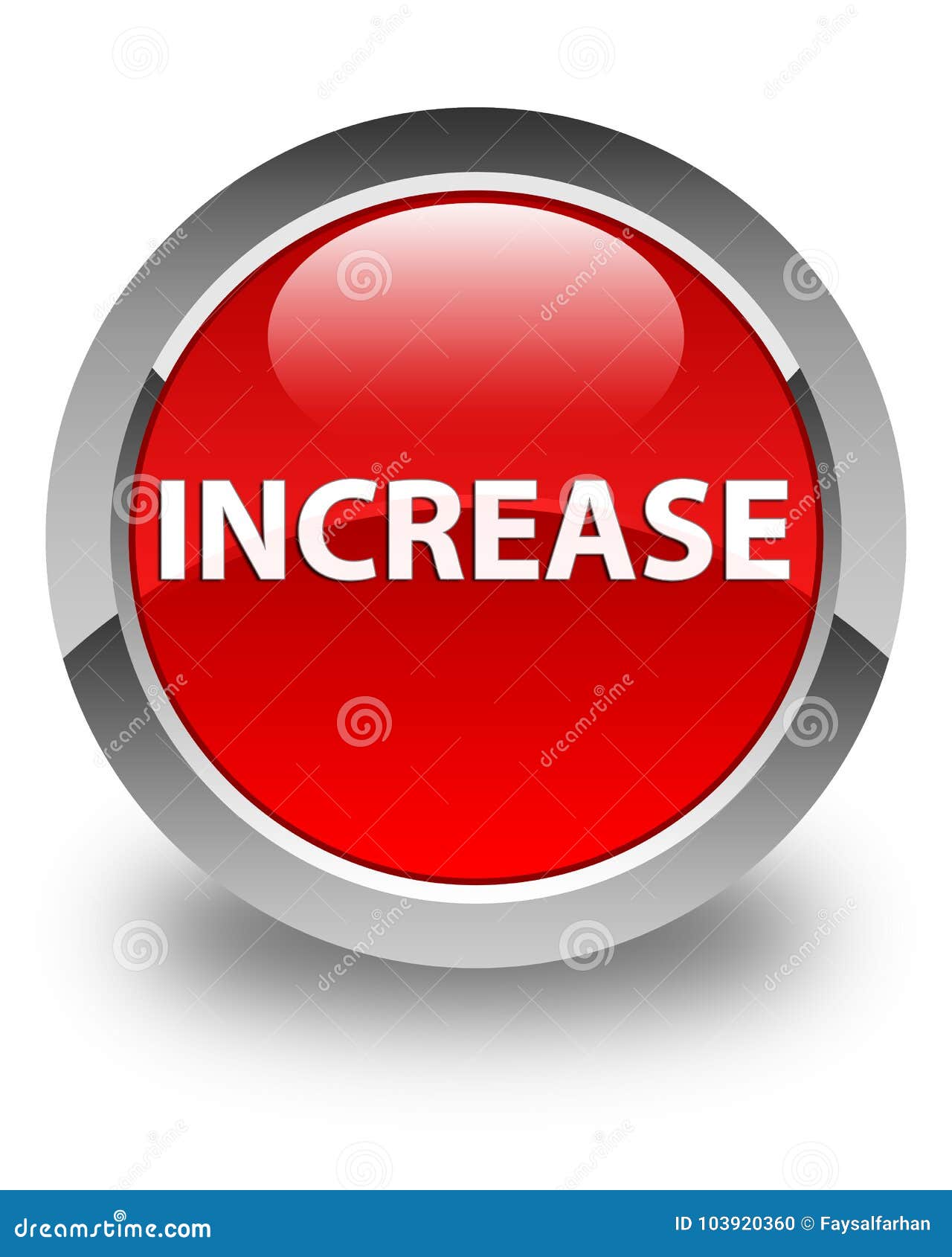 Increase Glossy Red Round Button Stock Illustration - Illustration of ...