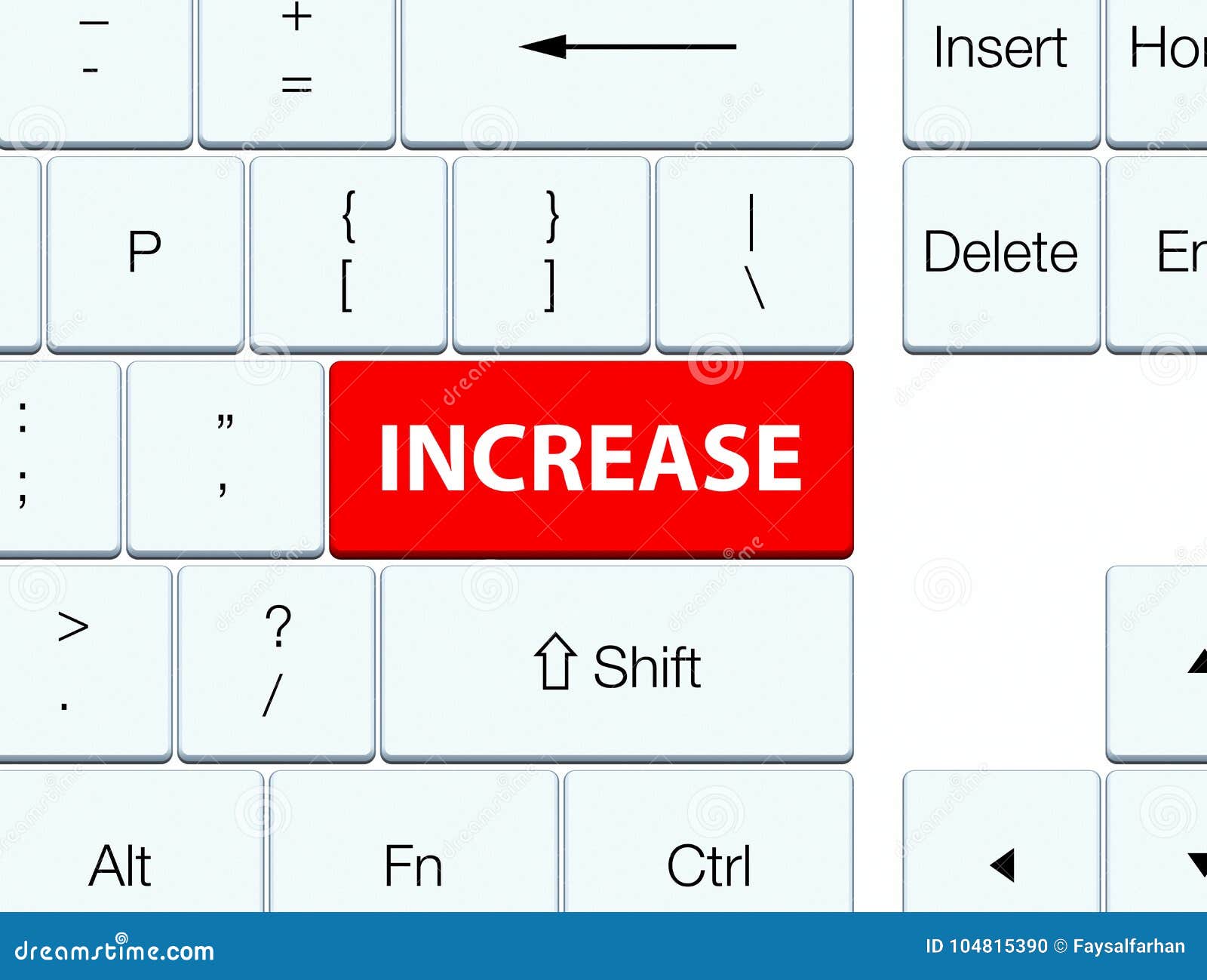 Increase Red Keyboard Button Stock Illustration - Illustration of word ...