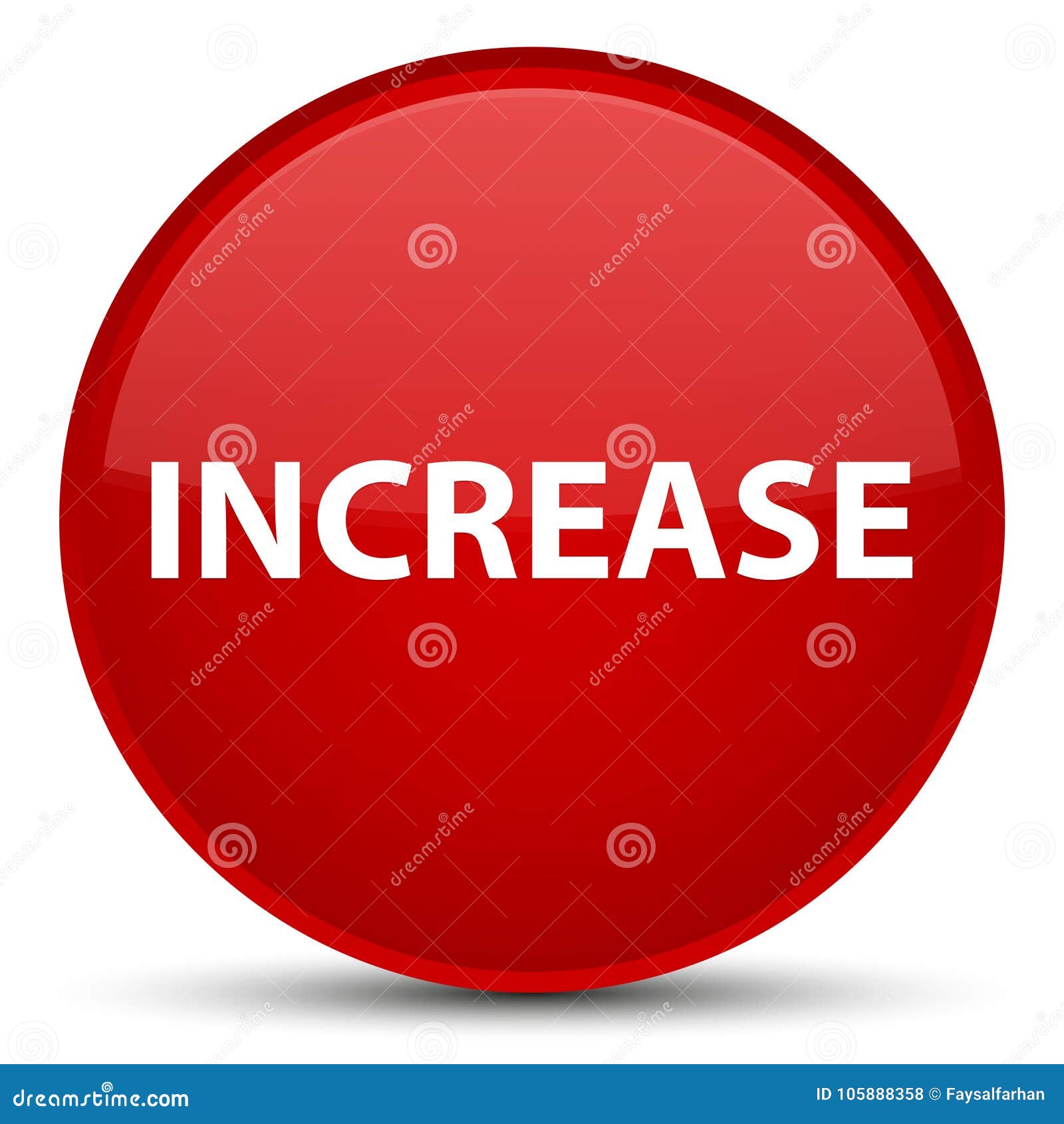 Increase Special Red Round Button Stock Illustration - Illustration of ...