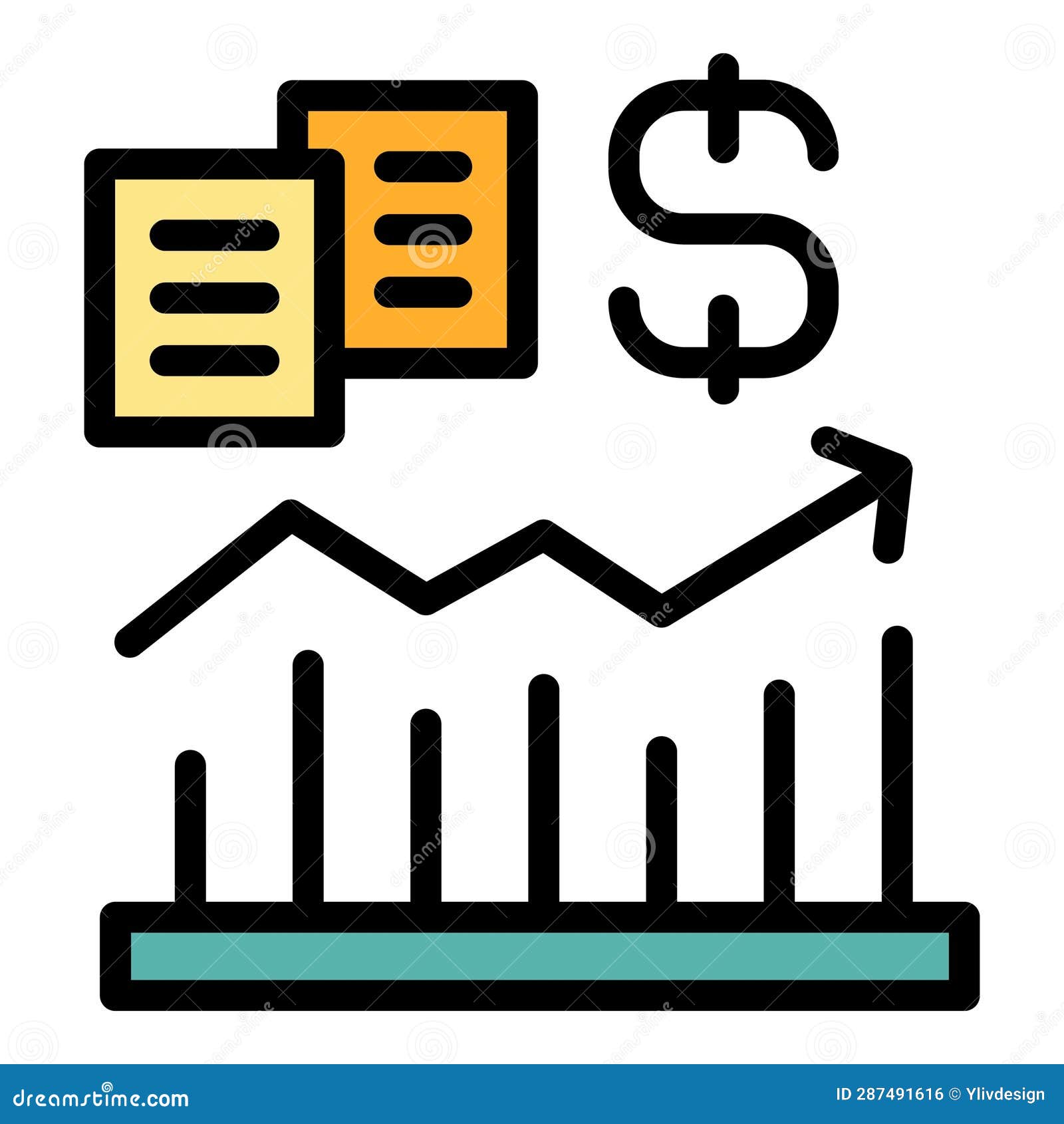 Increase Job Graph Icon Vector Flat Stock Illustration - Illustration ...