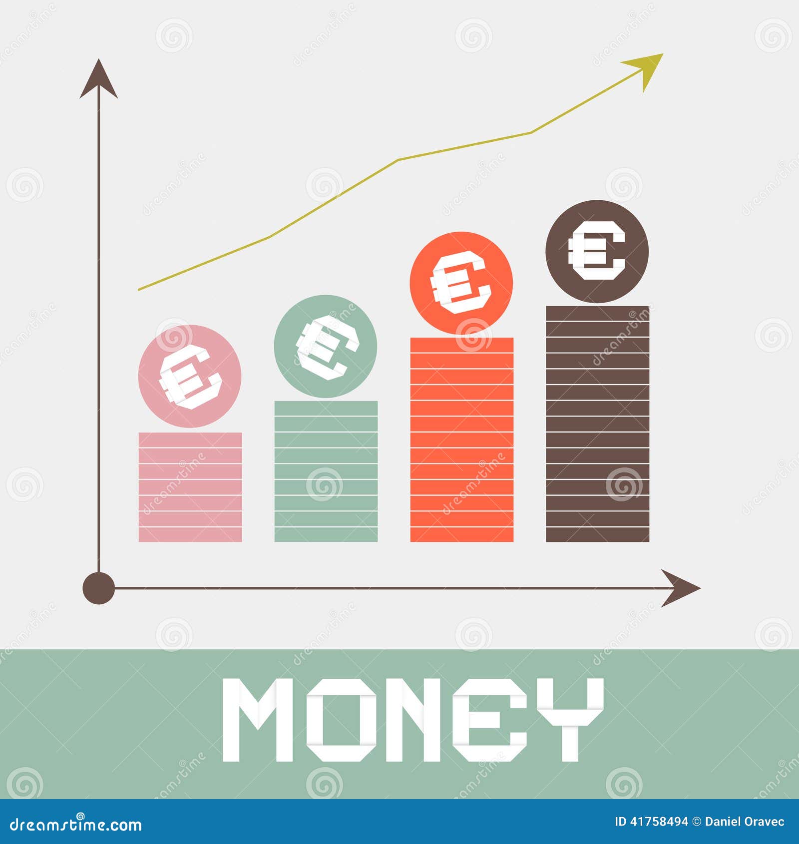 Increase Money Graph Paper stock vector. Illustration of decrease ...