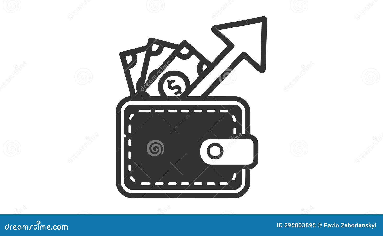Increase Money Growth Icon, Progress Marketing, Thin Line Symbol on ...