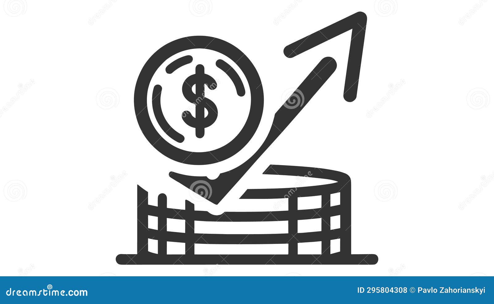 Increase Money Growth Icon, Progress Marketing, Thin Line Symbol on ...