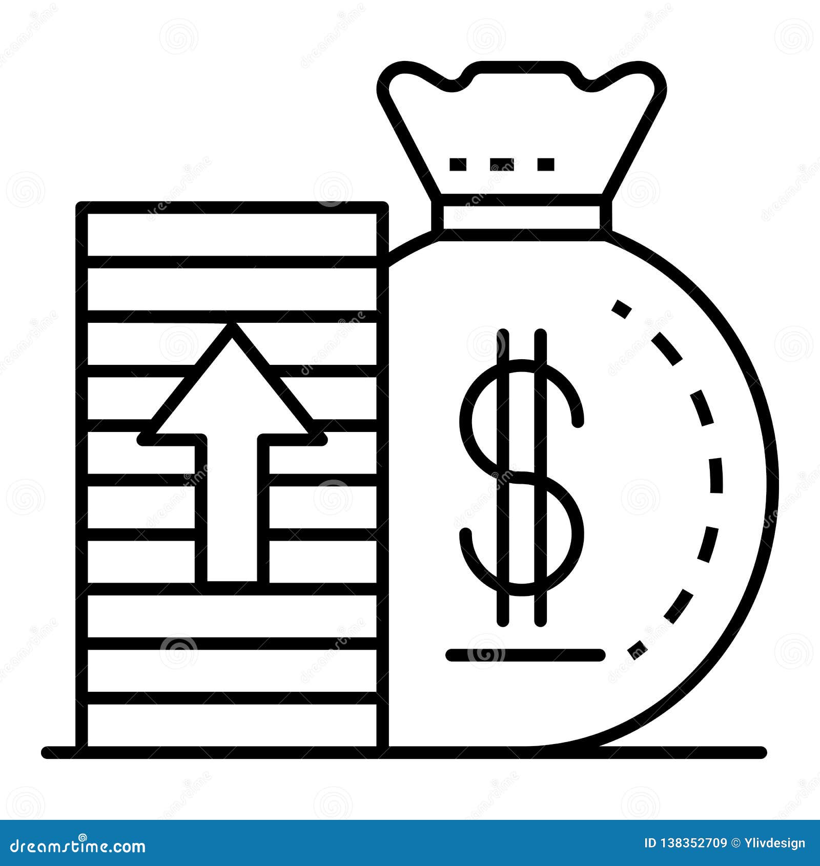Increase Money Icon, Outline Style Stock Vector - Illustration of graph ...