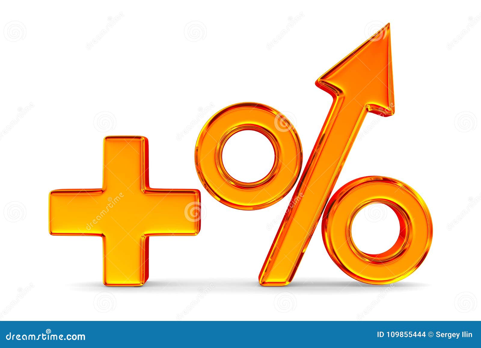 Increase Percent on White Background. Isolated 3D Illustration Stock ...